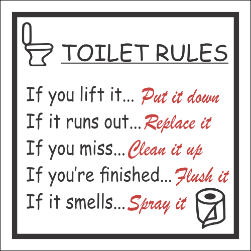 T18 - Toilet Rules Sign | Safety Signs & Equipment