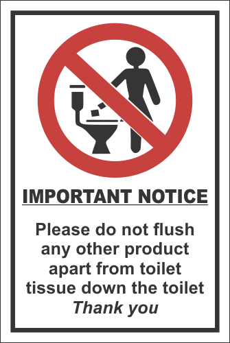 T19 - Don't Flush Products Sign | Safety Signs & Equipment
