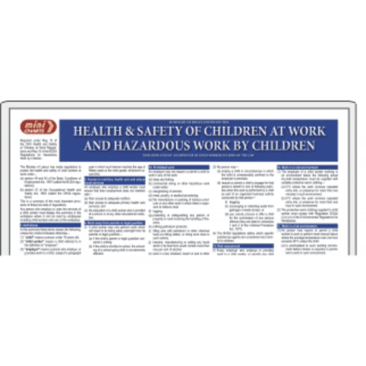 Health & Safety of Children at Work Poster | Safety Signs & Equipment