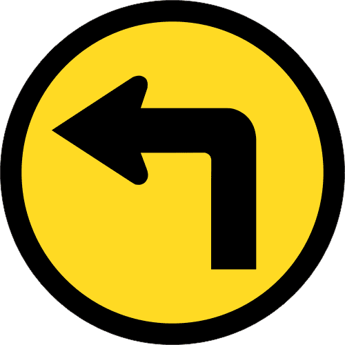 TR108 - Temporary Turn Left Road Sign | Safety Signs & Equipment