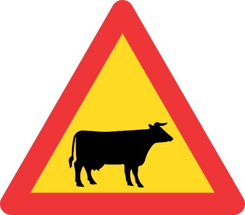 TW310 - Temporary Domestic Animals (Cattle) Road Sign | Safety Signs ...