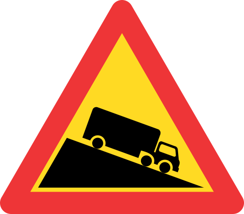 TW322 - Temporary Steep Descent Road Sign | Safety Signs & Equipment