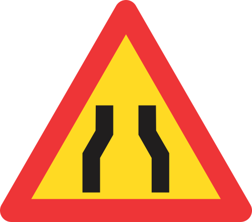 TW328 - Temporary Road Narrows Both Sides Road Sign | Safety Signs ...