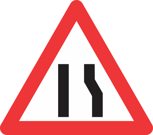 W329 - Road Narrows From Right Side Only Road Sign | Safety Signs ...