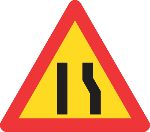 TW329 - Temporary Road Narrows From Right Side Only Road Sign | Safety ...
