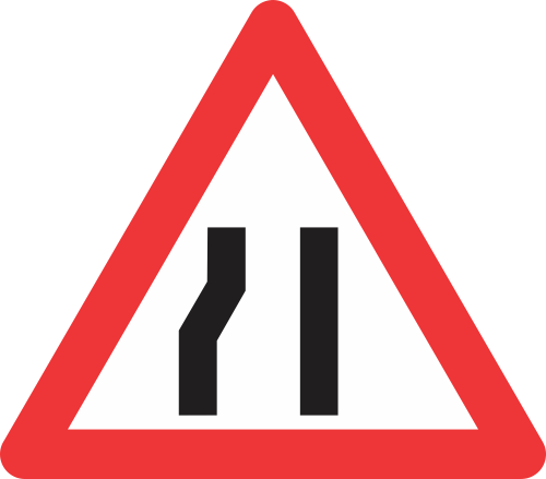 W330 - Road Narrows From Left Side Only Road Sign | Safety Signs ...