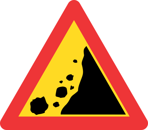 TW334 - Temporary Falling Rocks From Right Road Sign | Safety Signs ...