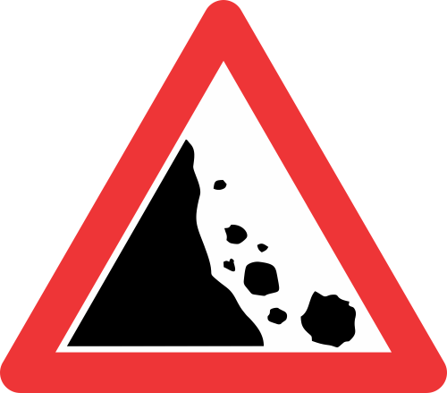 W335 - Falling Rocks From Left Road Sign | Safety Signs & Equipment