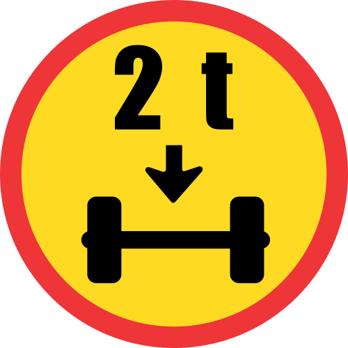 TR203 - Temporary Axle Mass Load Limit Road Sign | Safety Signs & Equipment