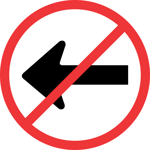R211 - No Left Turn Road Sign | Safety Signs & Equipment