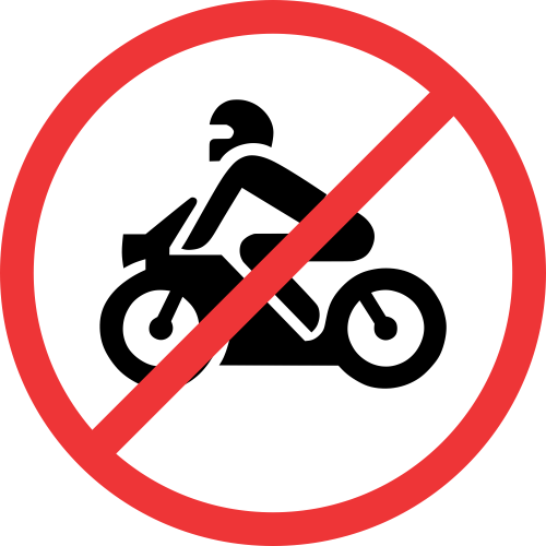 R222 - No Motor Cycles Road Sign | Safety Signs & Equipment