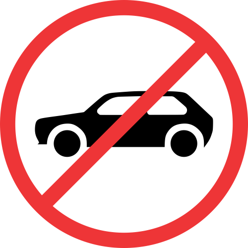 R223 - No Motor Cars Road Sign | Safety Signs & Equipment