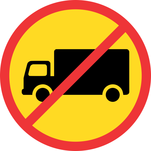 TR229 - Temporary No Goods Vehicles Road Sign | Safety Signs & Equipment