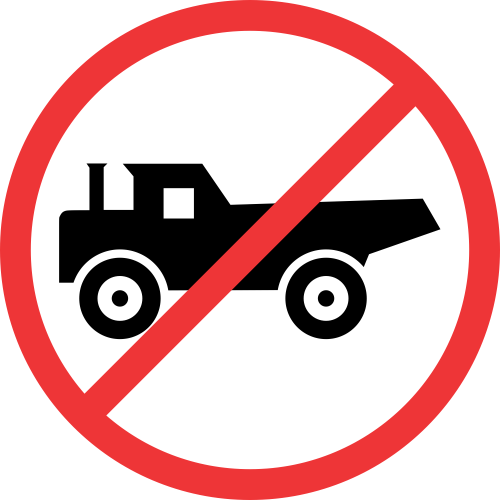 R231 - No Construction Vehicles Road Sign | Safety Signs & Equipment