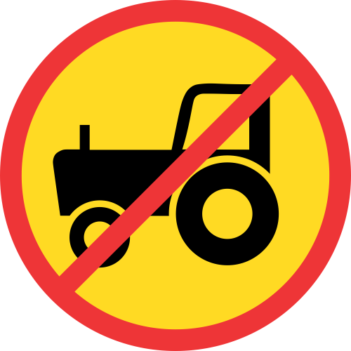 TR236 - Temporary No Agricultural Vehicles Road Sign | Safety Signs ...