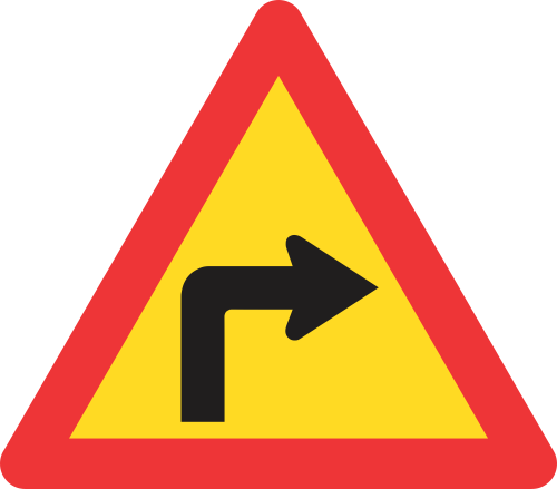 TW204 - Temporary Sharp Curve (Right) Road Sign | Safety Signs & Equipment