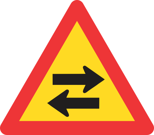 TW213 - Temporary Two-Way Traffic Cross-Road Road Sign | Safety Signs ...