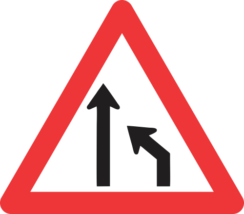 W214 - Right Lane Ends Road Sign | Safety Signs & Equipment