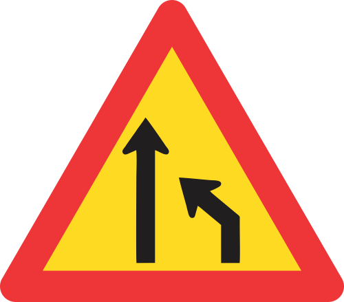 TW214 - Temporary Right Lane Ends Road Sign | Safety Signs & Equipment