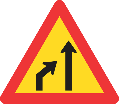 TW215 - Temporary Left Lane Ends Road Sign | Safety Signs & Equipment