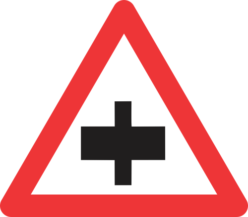 W103 - Priority Crossroad On Non-Priority Road Road Sign | Safety Signs ...