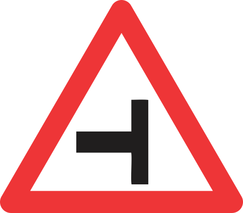 W107 - Side-Road Junction (Left) Road Sign | Safety Signs & Equipment