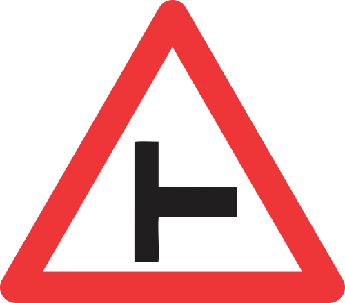 W108 - Side-Road Junction (Right) Road Sign | Safety Signs & Equipment