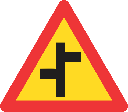 TW110 - Temporary Staggered Junctions (L-R) Road Sign | Safety Signs ...