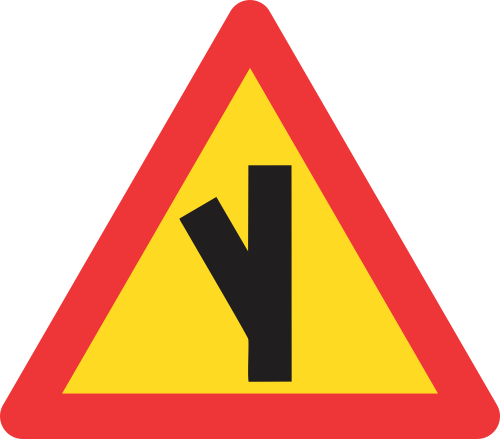 TW111 - Temporary Sharp Junction (Half Left) Road Sign | Safety Signs ...