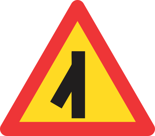 TW112 - Temporary Sharp Junction (Left) Road Sign | Safety Signs ...