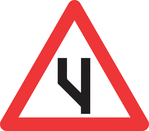 W119 - Beginning Of Dual Roadway (To Left) Road Sign | Safety Signs ...