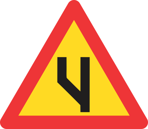 TW119 - Temporary Beginning Of Dual Roadway (To Left) Road Sign ...