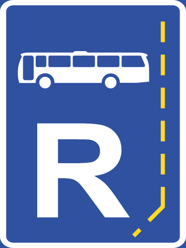 R303 - Start Of Bus Lane Reservation Road Sign | Safety Signs & Equipment