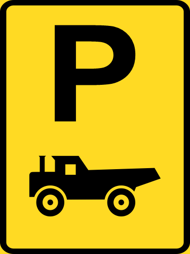 TR315-P - Temporary Construction Vehicle Parking Reservation Road Sign ...