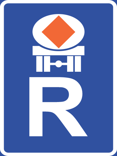 R316 - Vehicle Conveying Dangerous Goods Reservation Road Sign | Safety ...