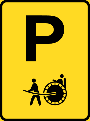 TR318-P - Temporary Rickshaw Parking Reservation Road Sign | Safety ...