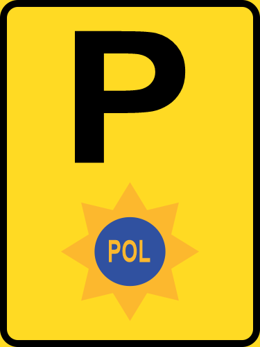 TR322-P - Temporary Police Vehicle Parking Reservation Road Sign ...
