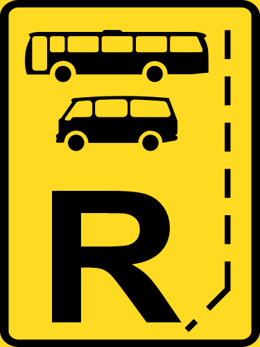 TR329 - Temporary Start Of Bus & Mini-Bus Lane Reservation Road Sign ...