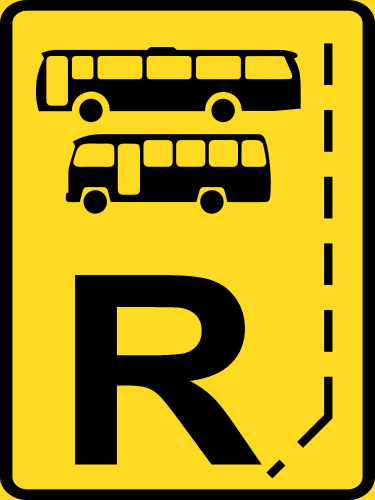 TR332 - Temporary Start Of Bus & Midi-Bus Lane Reservation Road Sign ...