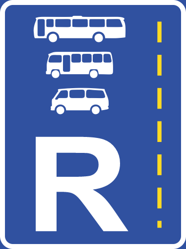 R334 - Bus, Midi-Bus & Mini-Bus Lane Reservation Road Sign | Safety ...