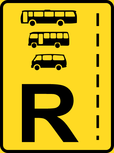 TR334 - Temporary Bus, Midi-Bus & Mini-Bus Lane Reservation Road Sign ...