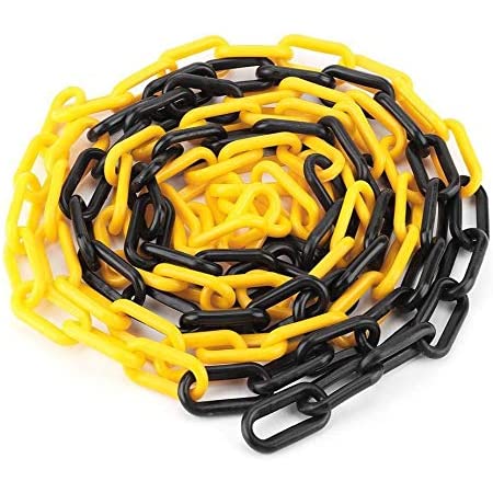 Black & Yellow Plastic Chain - 8mm x 25m | Safety Signs & Equipment
