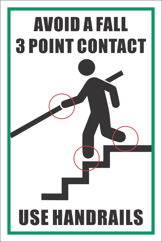 ST1 - Avoid A Fall 3 Point Contact | Safety Signs & Equipment
