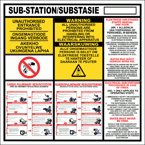C-EL20 - Electrical Sub-Station Sign (600x600mm) | Safety Signs & Equipment