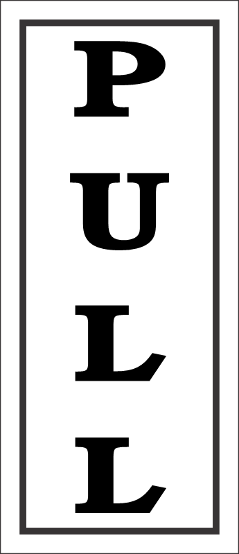 C-B7 - Pull Sign - Vertical (↧120x50mm) | Safety Signs & Equipment