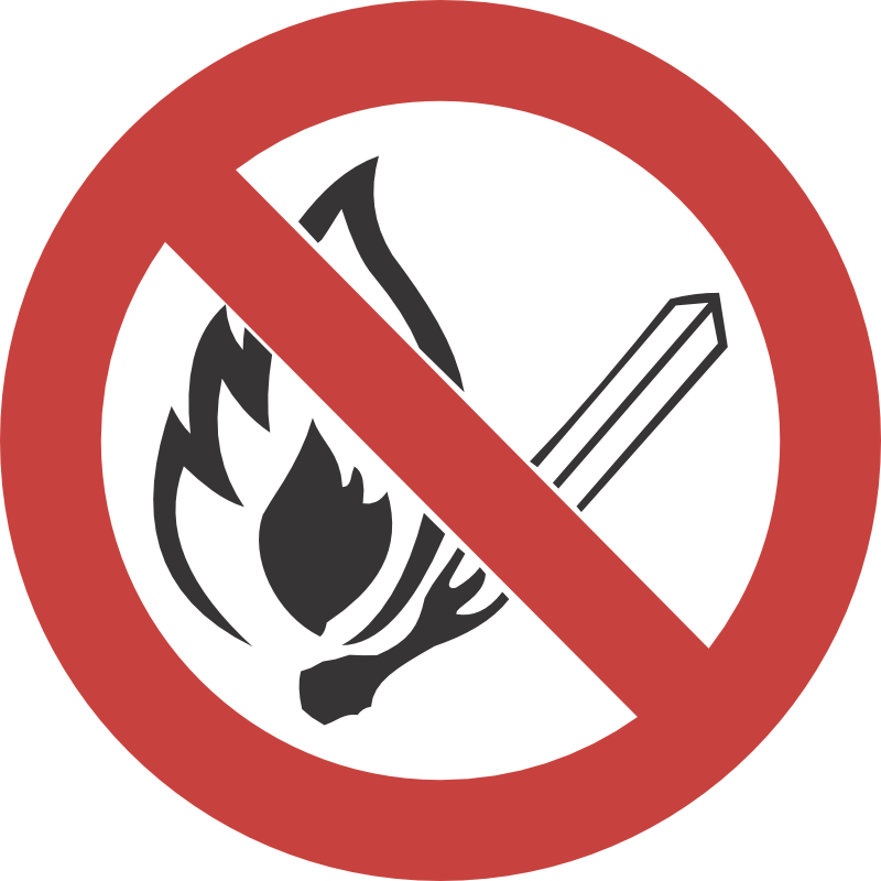 HC2 - No Open Flame Sticker | Safety Signs & Equipment