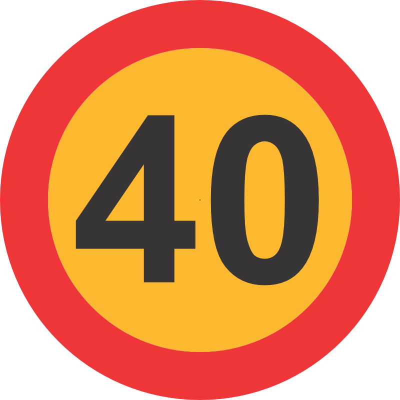 C-HC5 - 40Km Reflective Speed limit Sticker - 190mm | Safety Signs ...