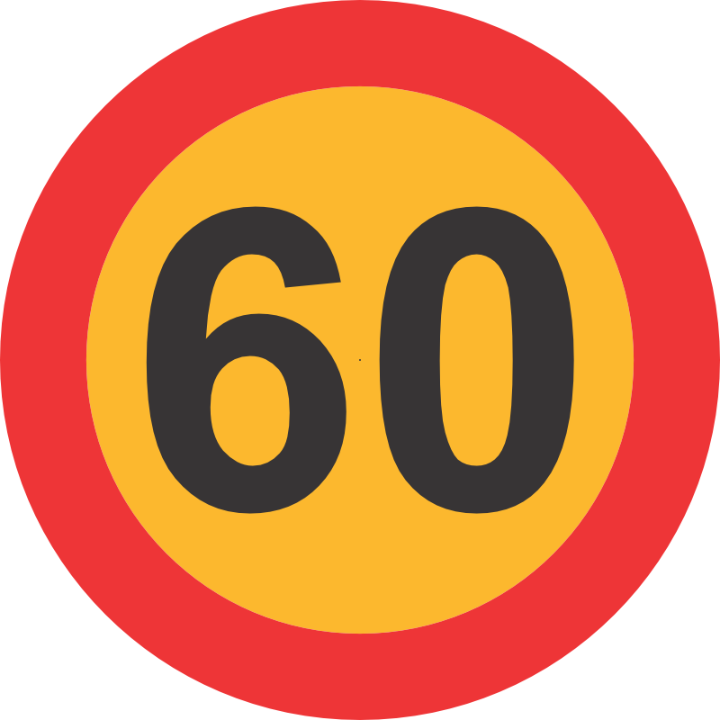 HC6 - 60Km Reflective Speed limit Sticker | Safety Signs & Equipment