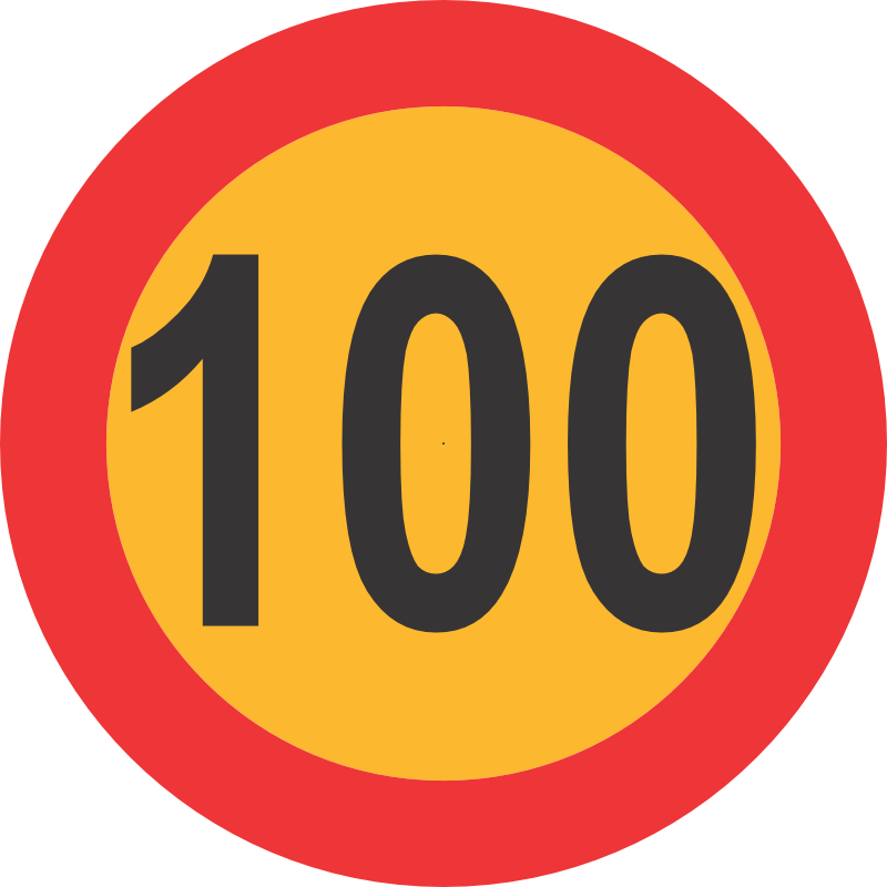 C-HC8 - 100Km Reflective Speed limit Sticker - 190mm | Safety Signs ...