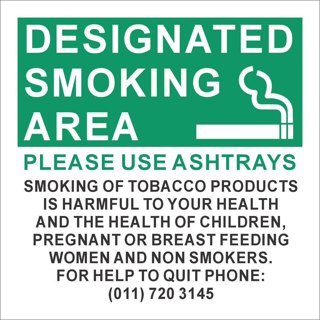 Designated Smoking Area Sign - SM24